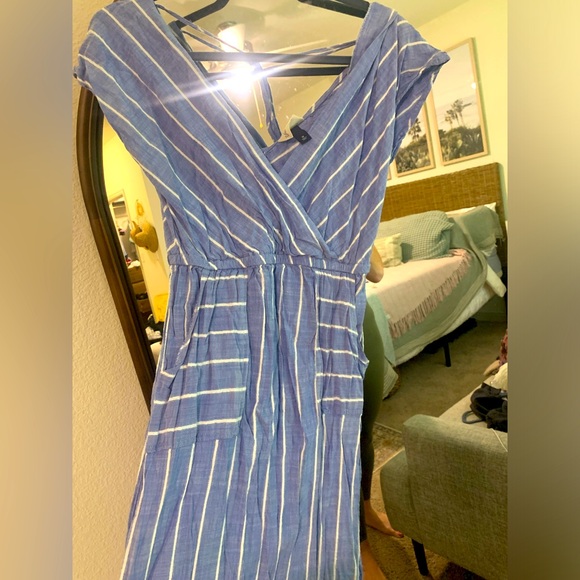 Universal Thread | Dresses | Universal Thread Blue Linen Midi Dress ...